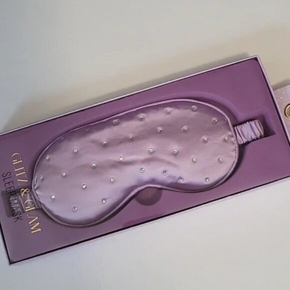 Accessories | Purple Soft Silky Rhinestone Glitz Glam Sleep Mask | Poshmark